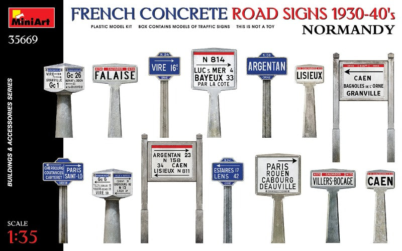 FRENCH CONCRETE ROAD SIGNS 1930-40 NORMANDY 1/35 – omnimodellismo